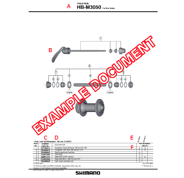 (HB) Front Hub | Shimano ID Guide | SJS Cycles